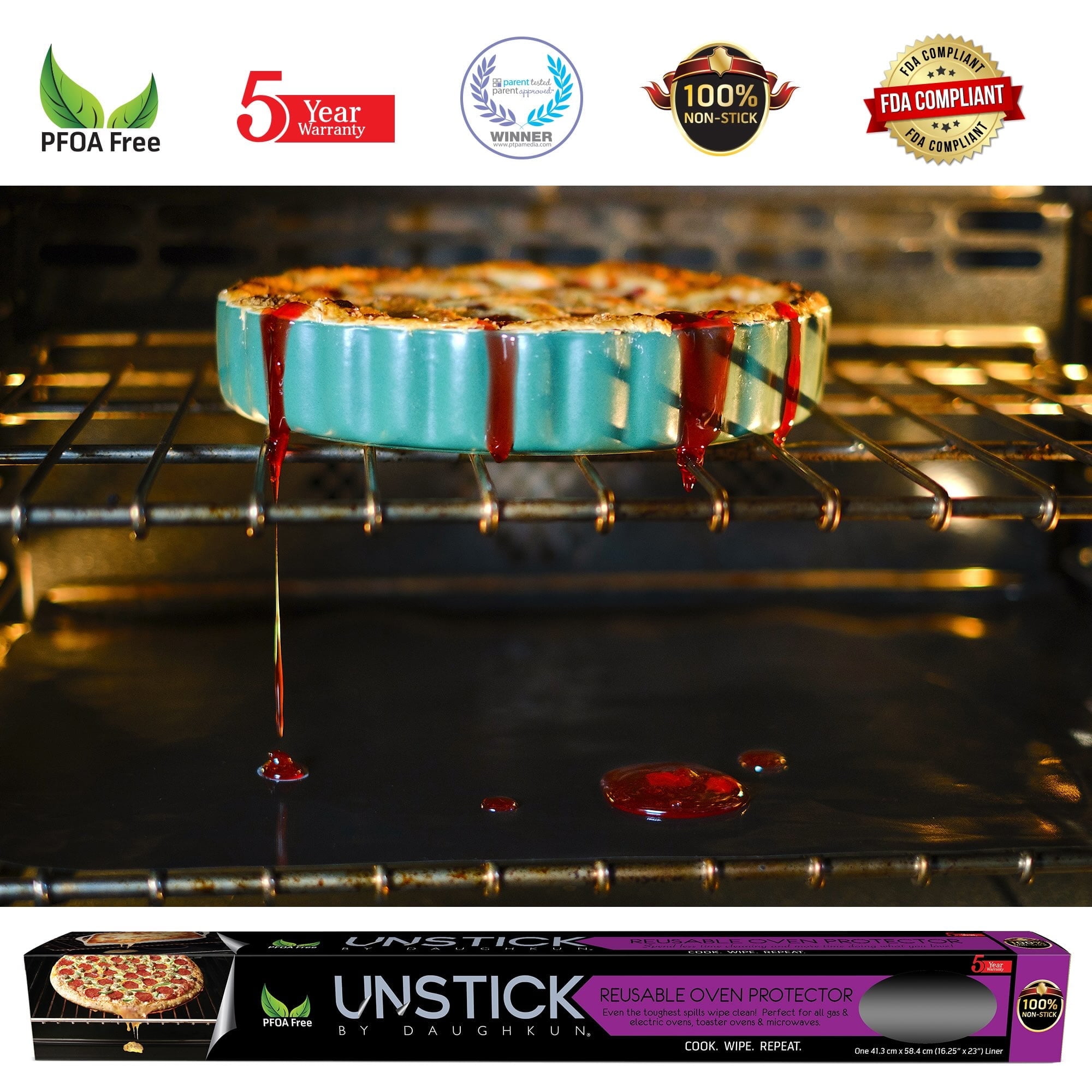 Unstick Reusable Oven Liner & Protector, Heavy Duty Non-Stick - Walmart.com