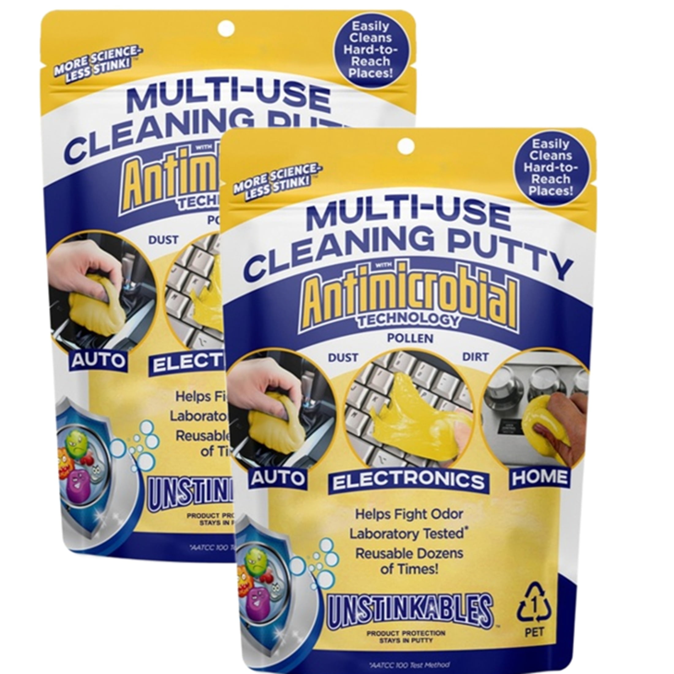 Unstinkables ANTIMICROBIAL Car Cleaner and Multi-Purpose Cleaning Putty ...