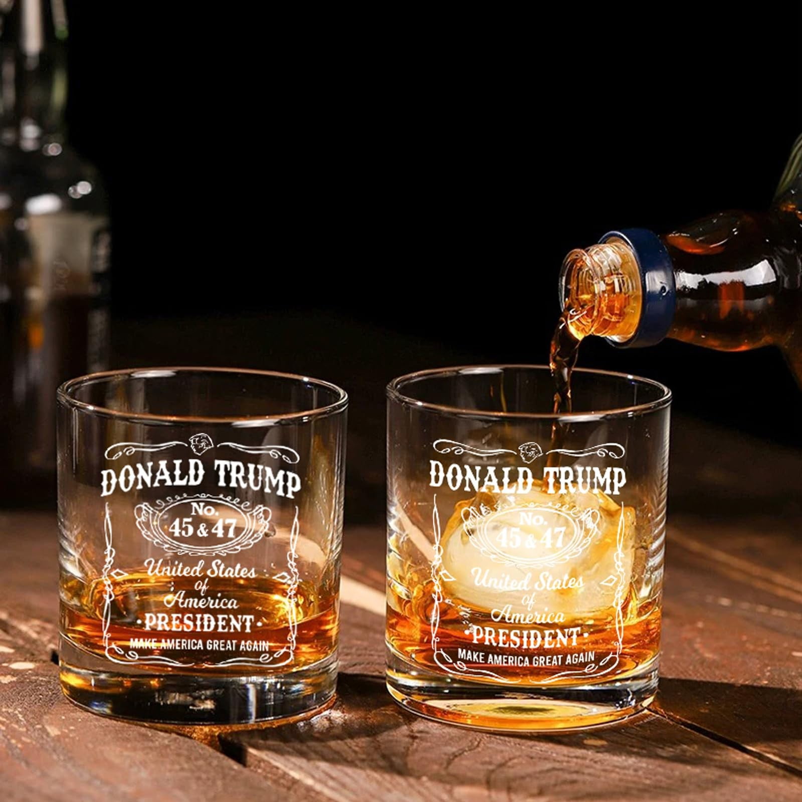 Unstoppable Trump 45-47 2025 best new girts Whiskey Bourbon Glass ...