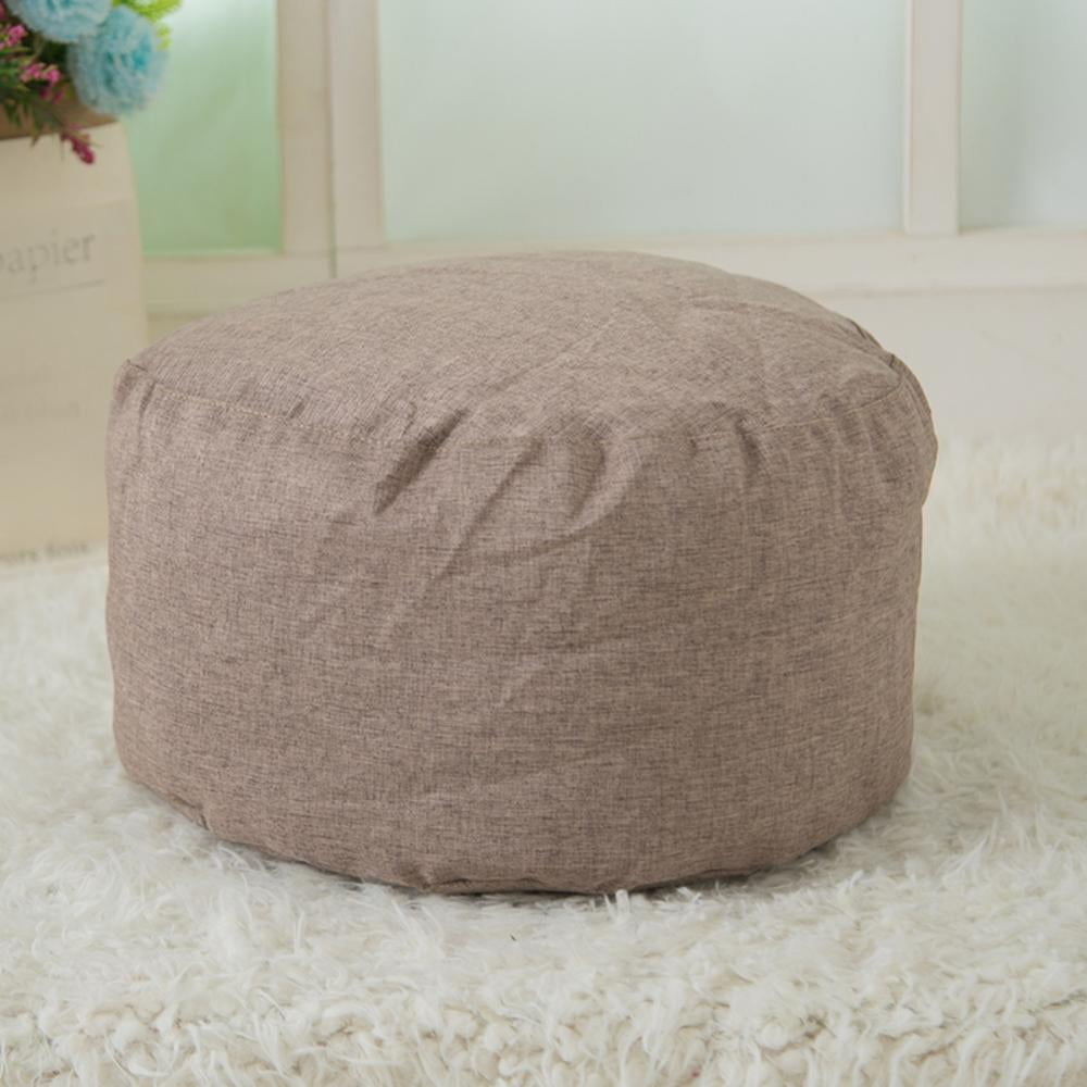 Unstuffed Ottoman Pouf Cover, Faux Leather Poufs for Living Room, Large ...