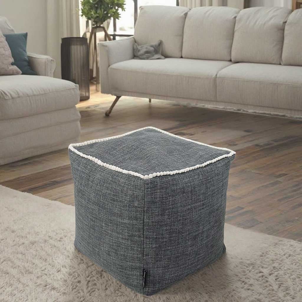 Unstuffed Pouf Ottoman Footstool，Pouf Cover Square Foot Rest for ...