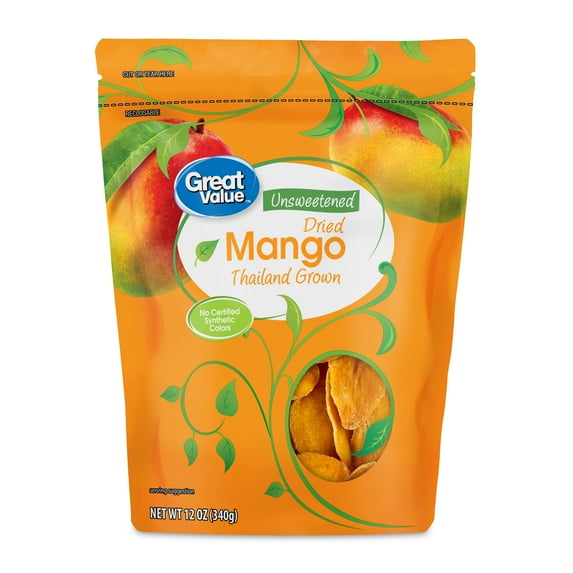 Great Value Unsweetened Dried Mango Slices Juicy and Natural Thailand ...
