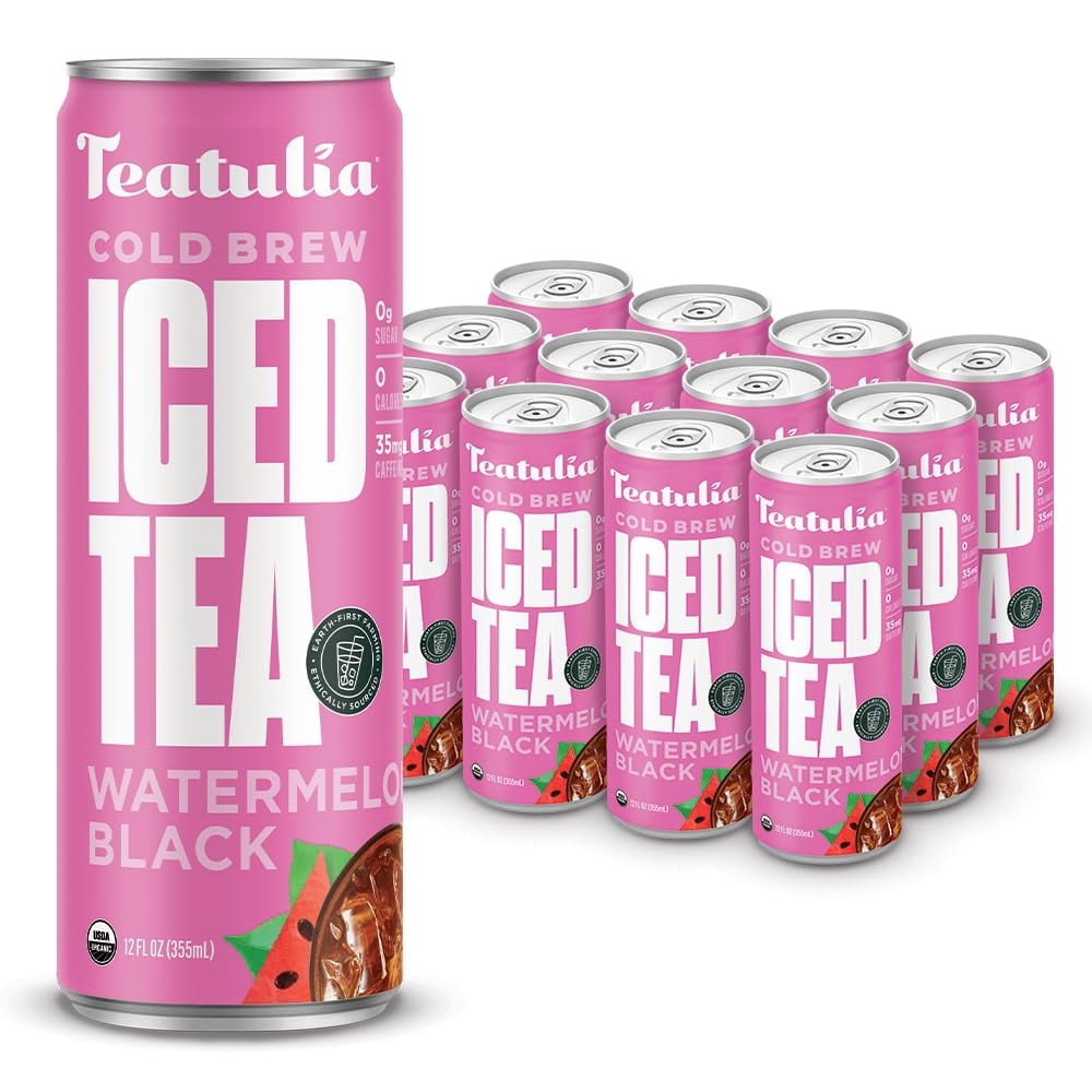 Unsweetened Watermelon Black Organic Iced Tea Cans | 12 Slim 12oz Cans ...