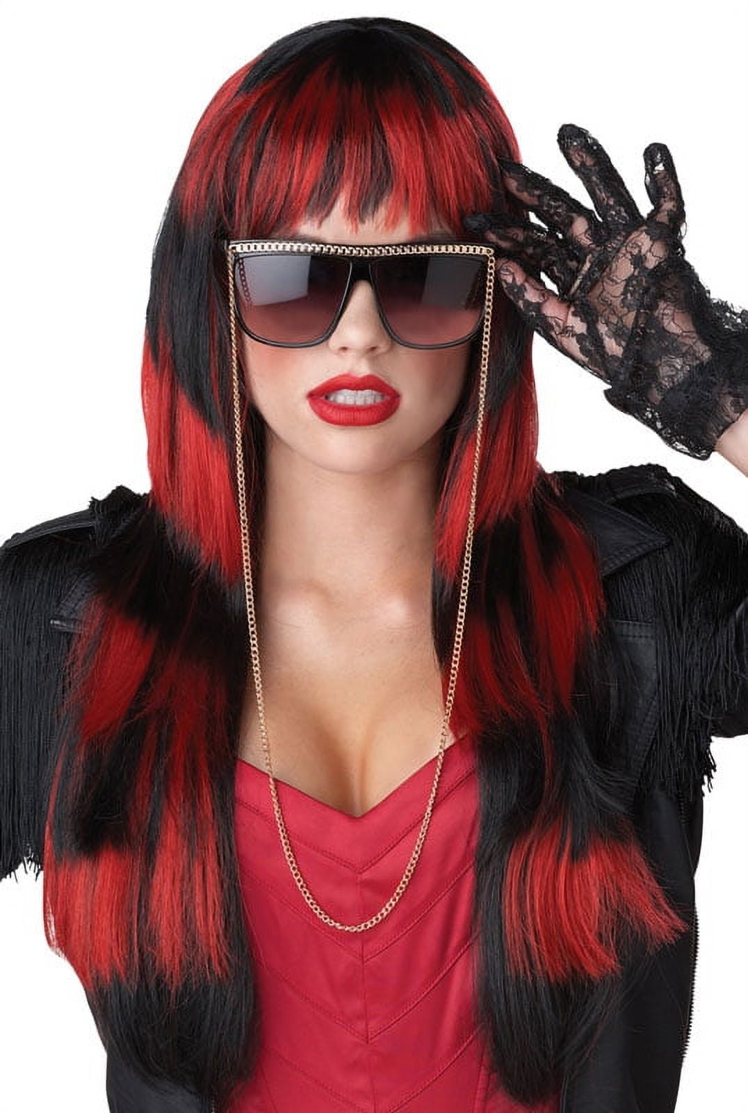 Untamed Costume Wig (Black/Red) - Walmart.com