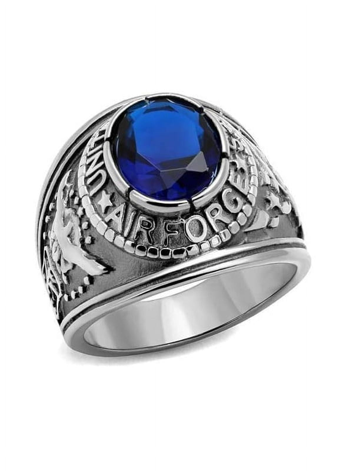 Untamed Pack Air Force Ring Two-Tone, Black, Polished Stainless Steel ...