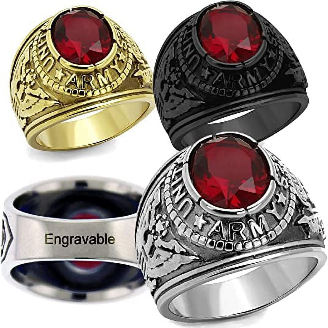 Untamed Pack Army Ring-Unisex, Stainless Steel, Gold Plated or Black ...