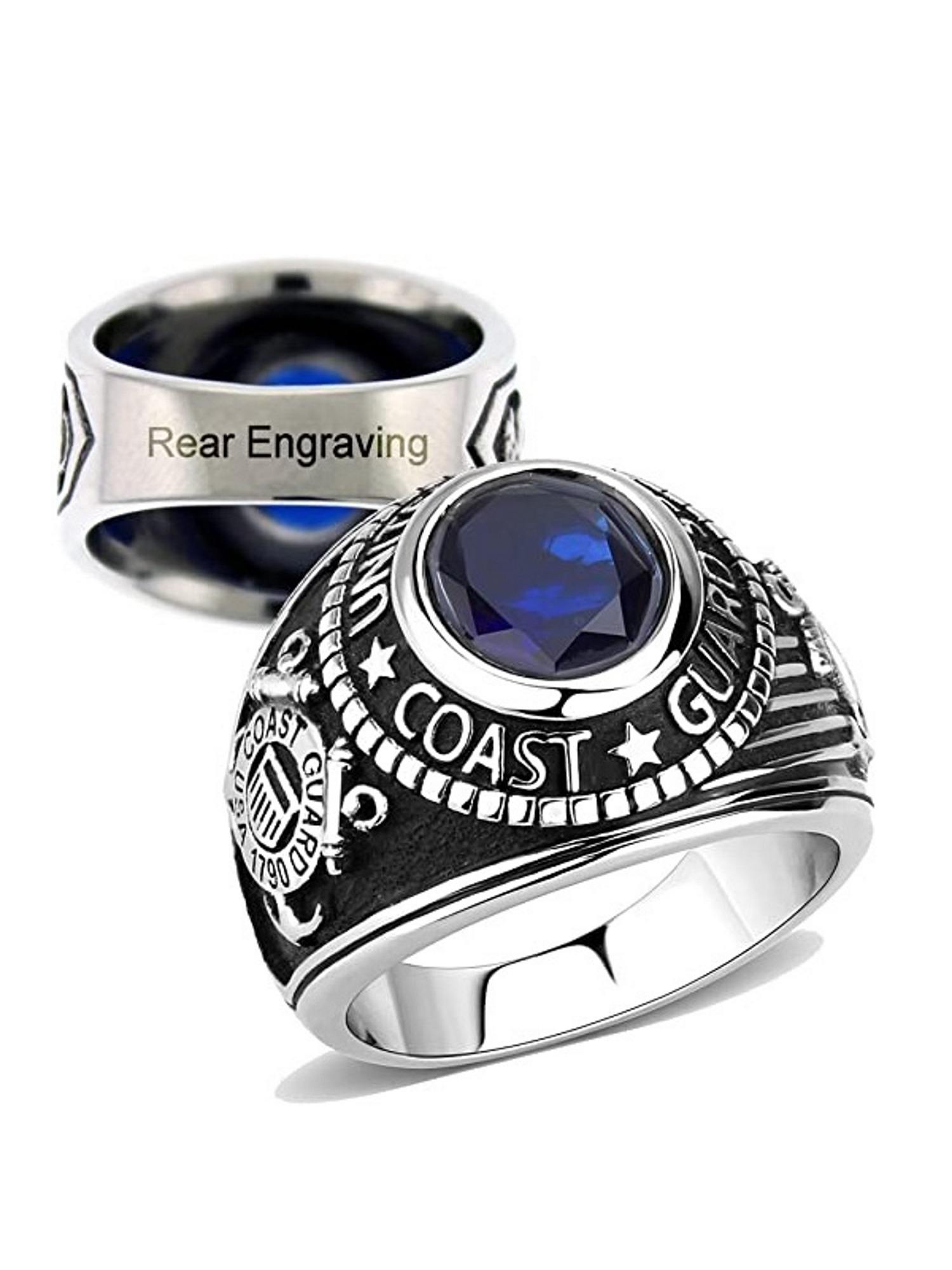 Untamed Pack Coast Guard Ring- Polished Stainless Steel - Walmart.com