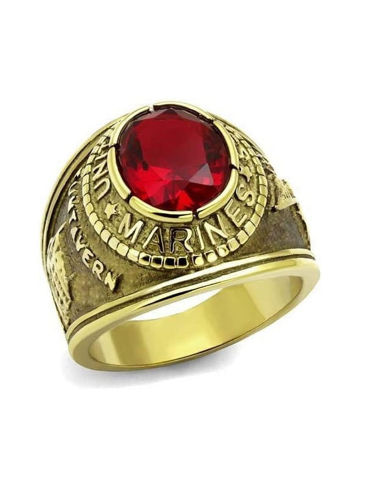 Untamed Pack Marines Ring-Polished Steel, Black or Gold Plating - Walmart.com
