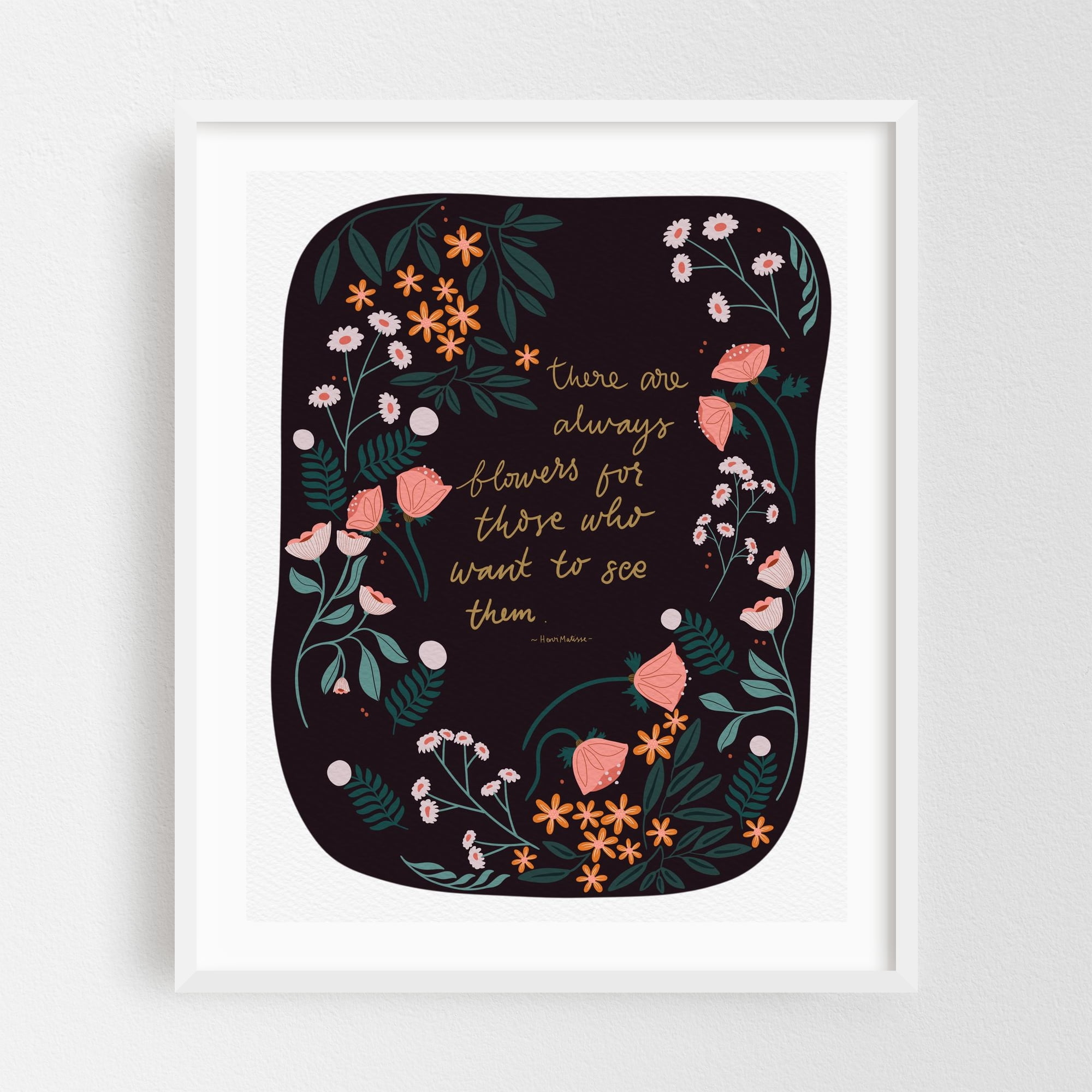 Untitled ArtwoFloral Calligraphy Quote Poster – Matisse-Inspired ...
