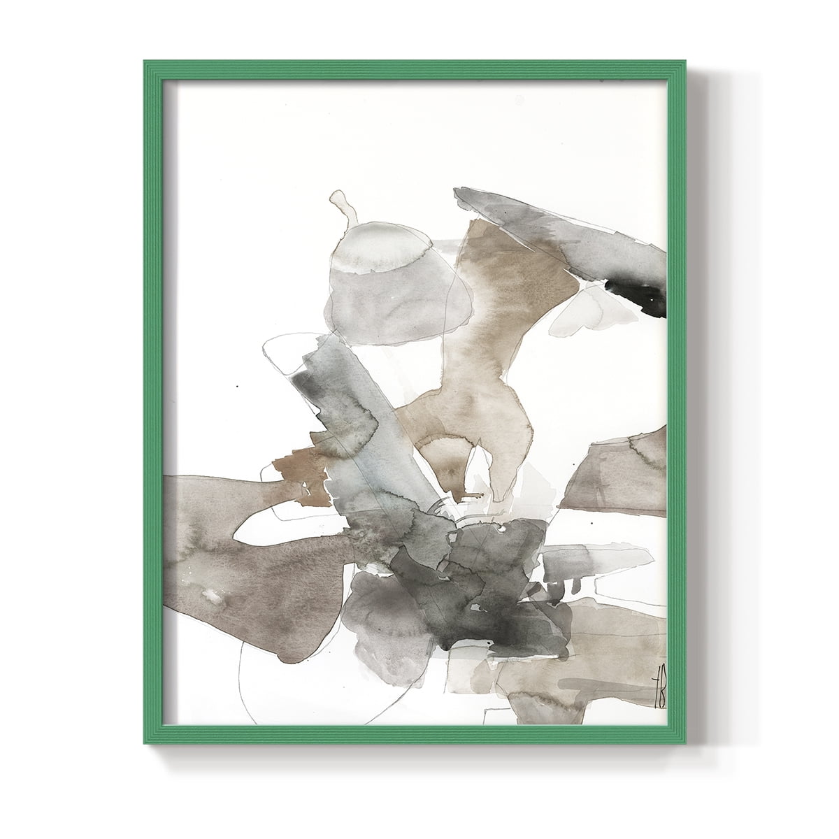 Untitled VIII V31 Framed Print in Green Solid Wood Framed Print No Nail ...