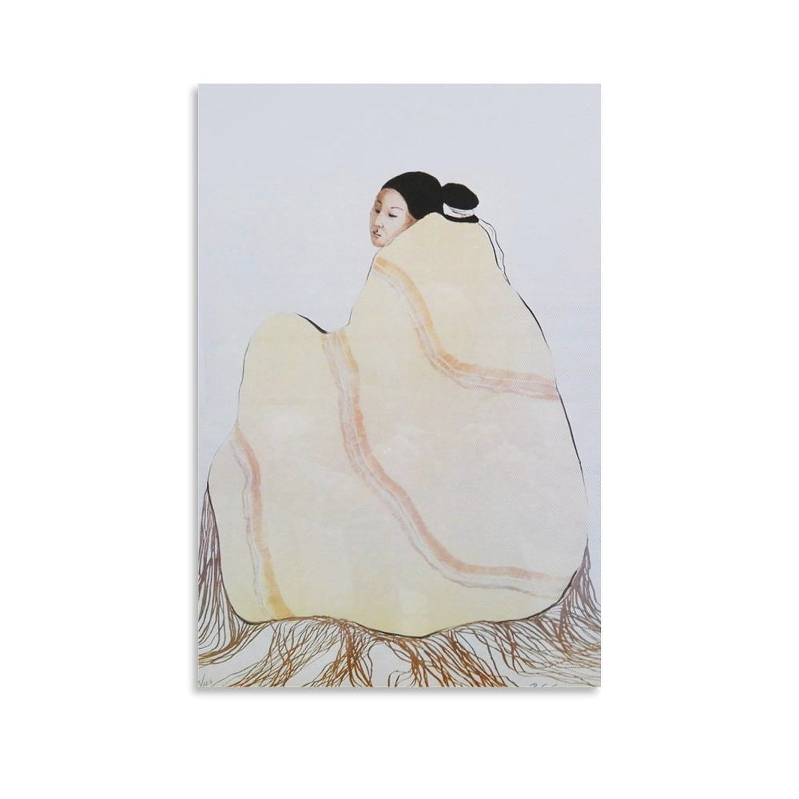 Untitled Woman with Beige Blanket 1977 by RC Gorman Posters Art Print ...