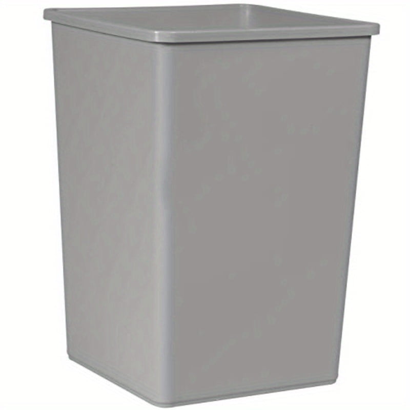 Untouchable 35 Gal Square Trash Container Gray for Offices Mailrooms ...