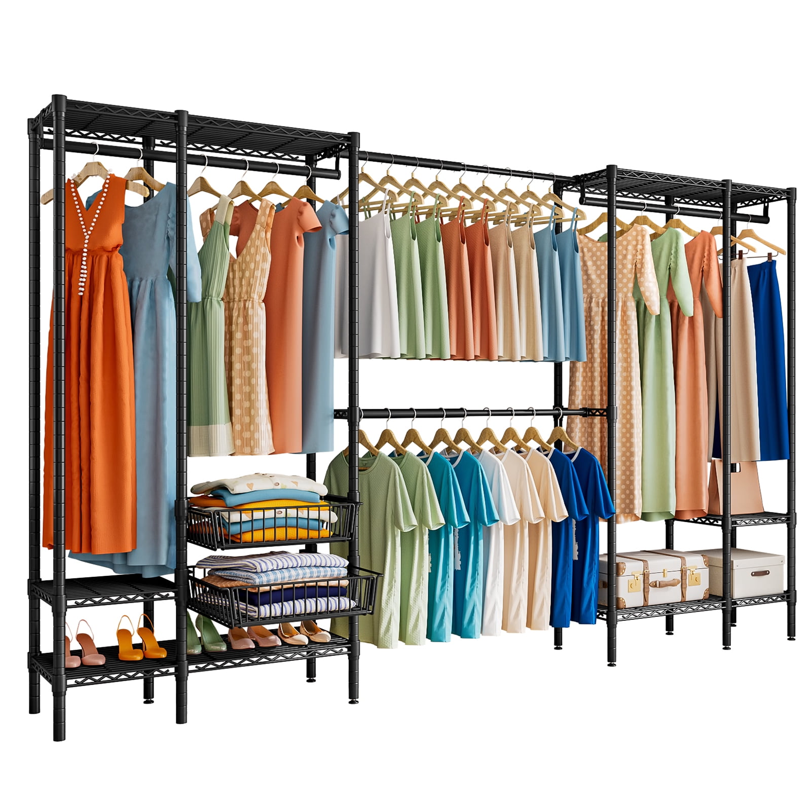 Untyo Clothes Rack Heavy Duty, Metal Clothing Racks for Hanging Clothes ...
