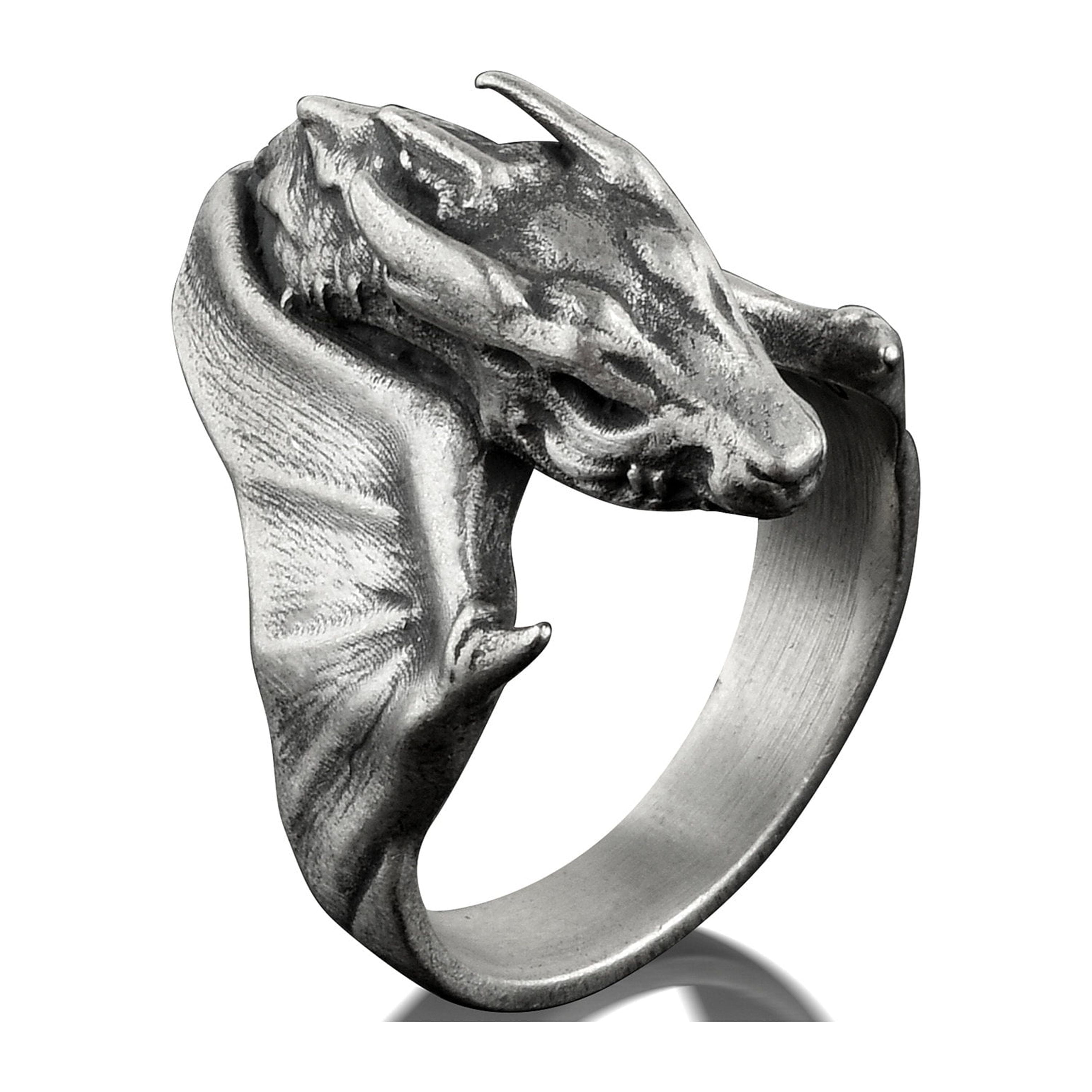 Unusual Dragon Ring in Sterling Silver, Male Fantasy Ring For Best ...
