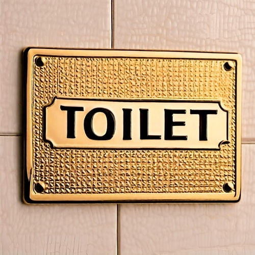 Unusual Knurled Texture Brass Toilet Sign Plate - Walmart.com