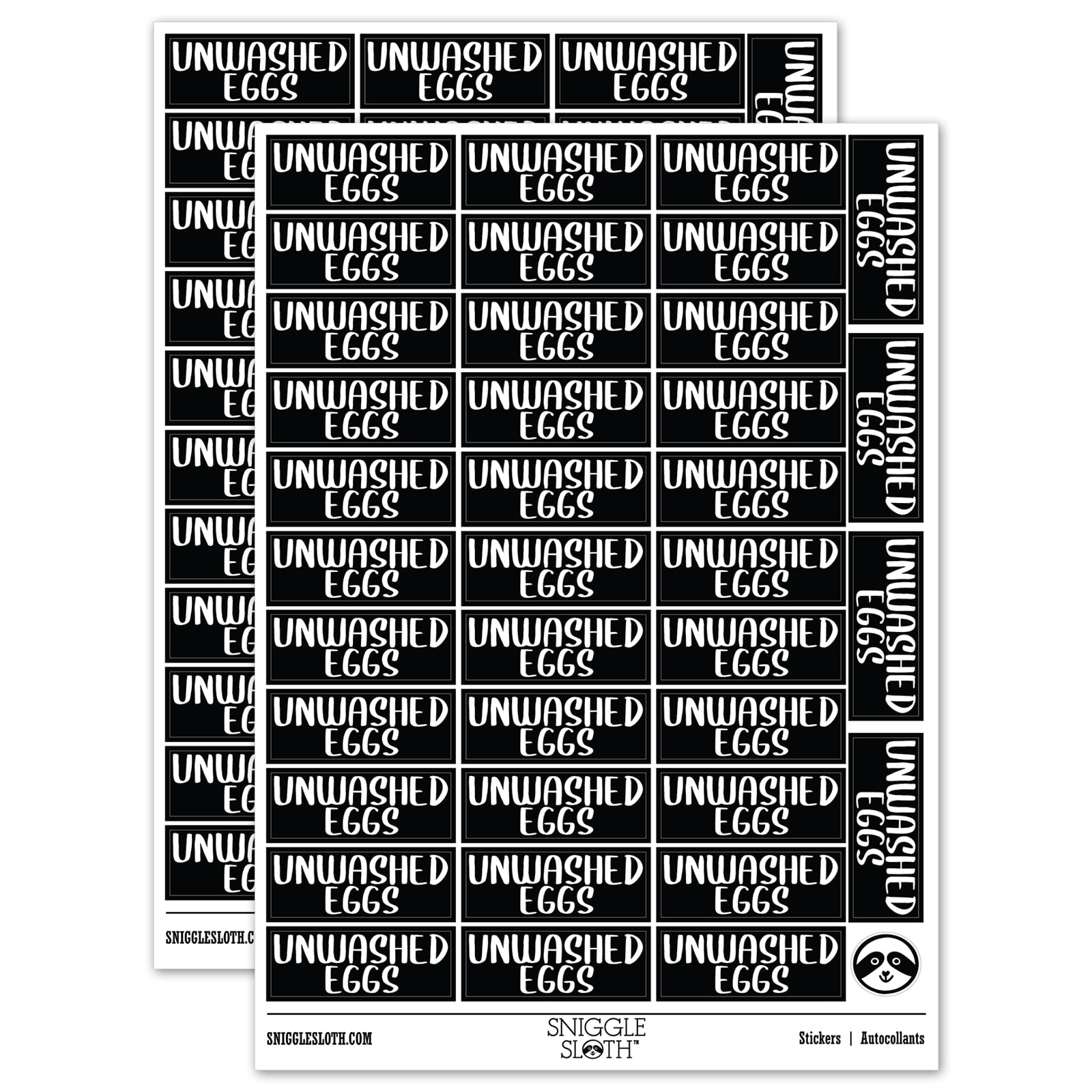 Unwashed Eggs Farm Chicken Duck Goose Quail Label Carton Sticker Set ...