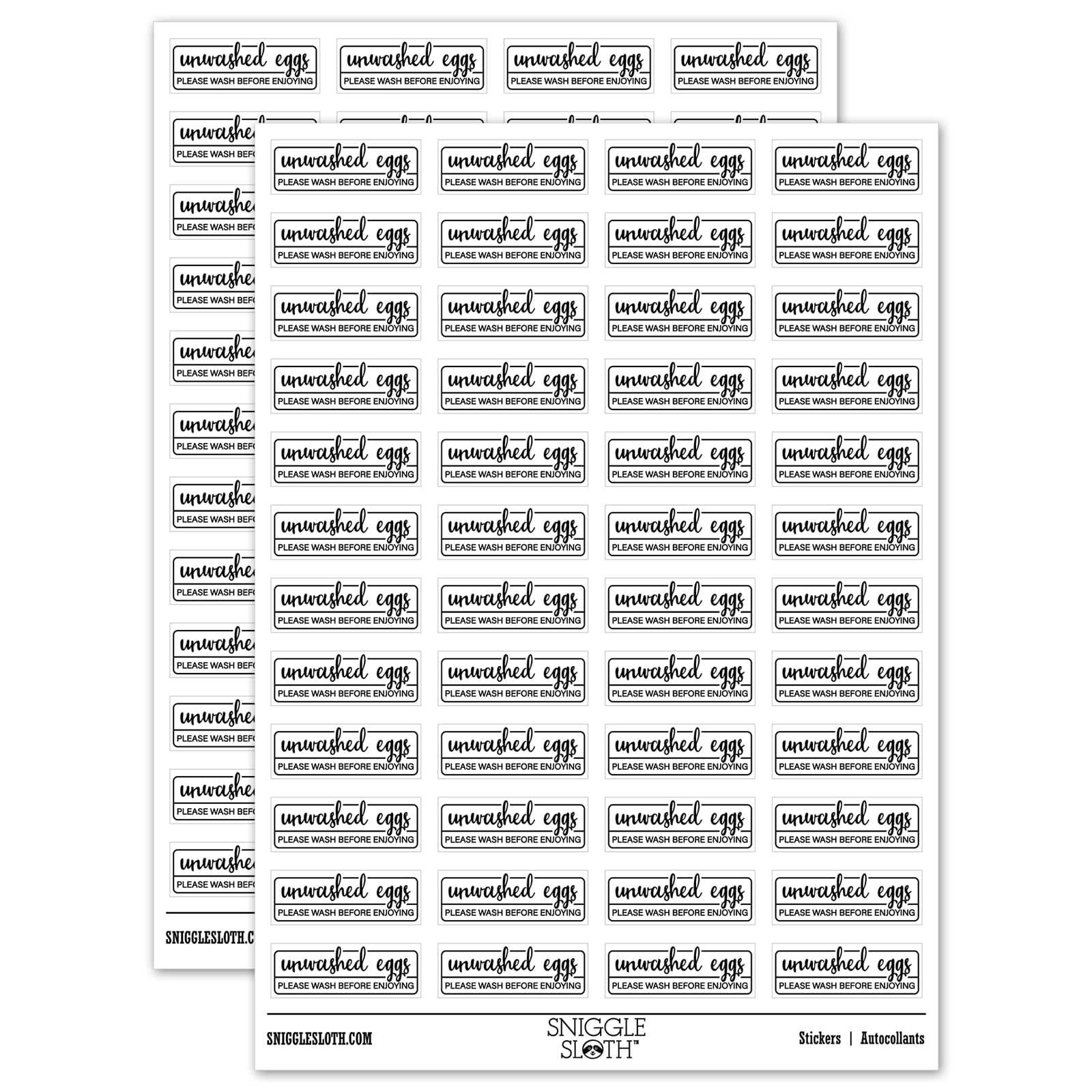 Unwashed Eggs Please Wash Before Enjoying Label Carton Sticker Set ...