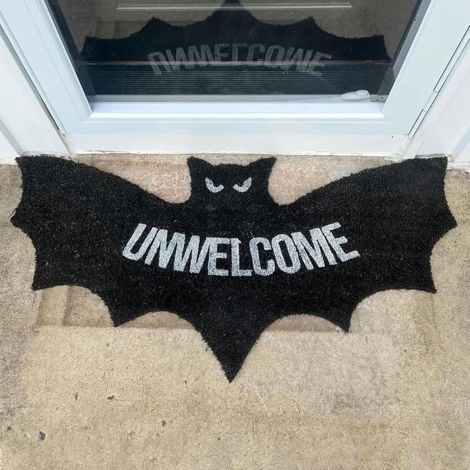Unwelcome Bat Door Mat, Unwelcome Shaped Bat Coir Mat Halloween, Gothic ...