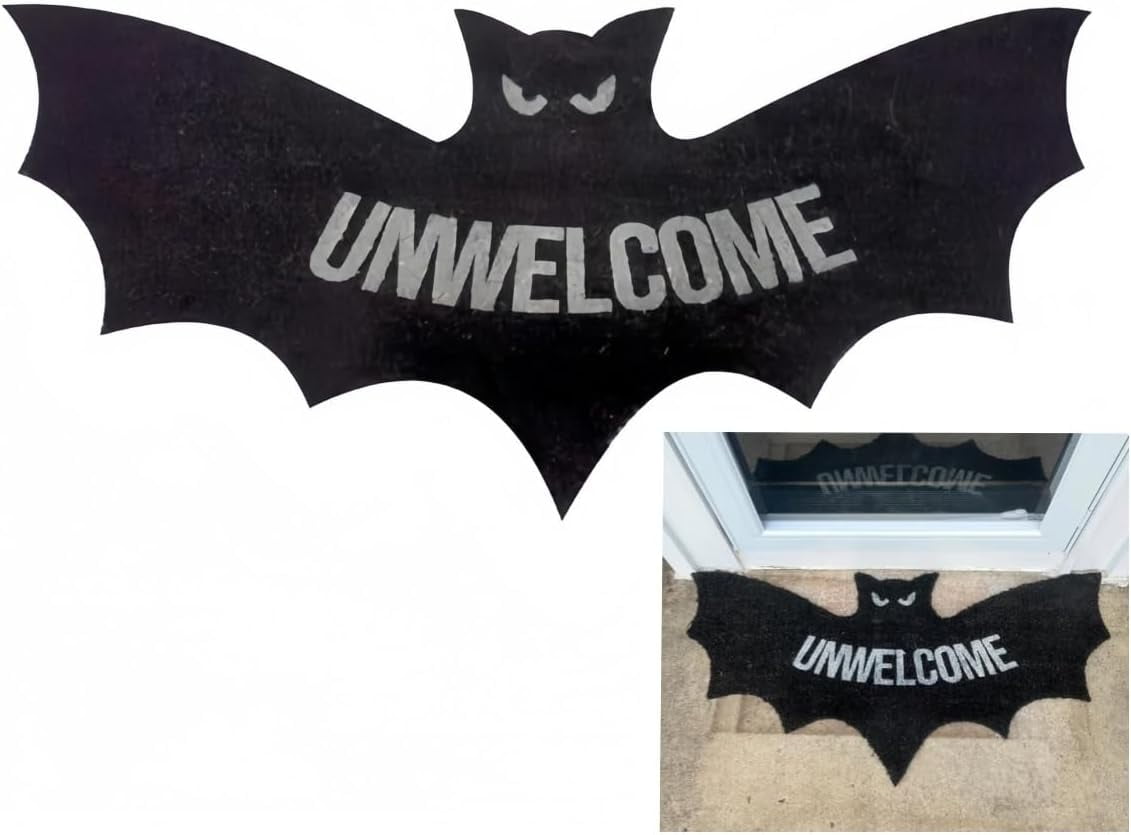 Unwelcome Shaped Bat Coir Mat Welcome Doormat Front Door Mat Rugs ...