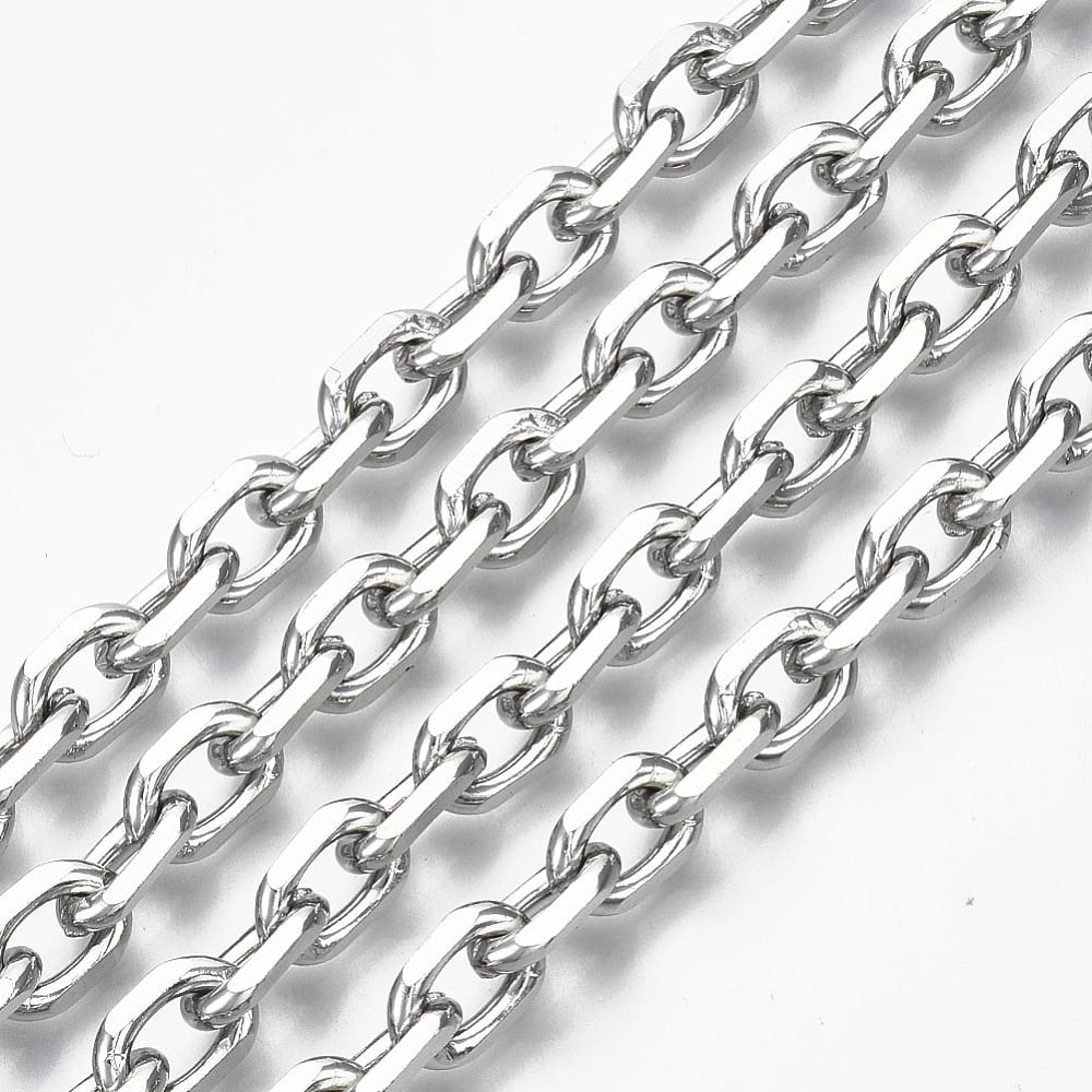 Unwelded Iron Cable Chains Diamond Cut Chains with Spool Platinum 8.8x6 ...