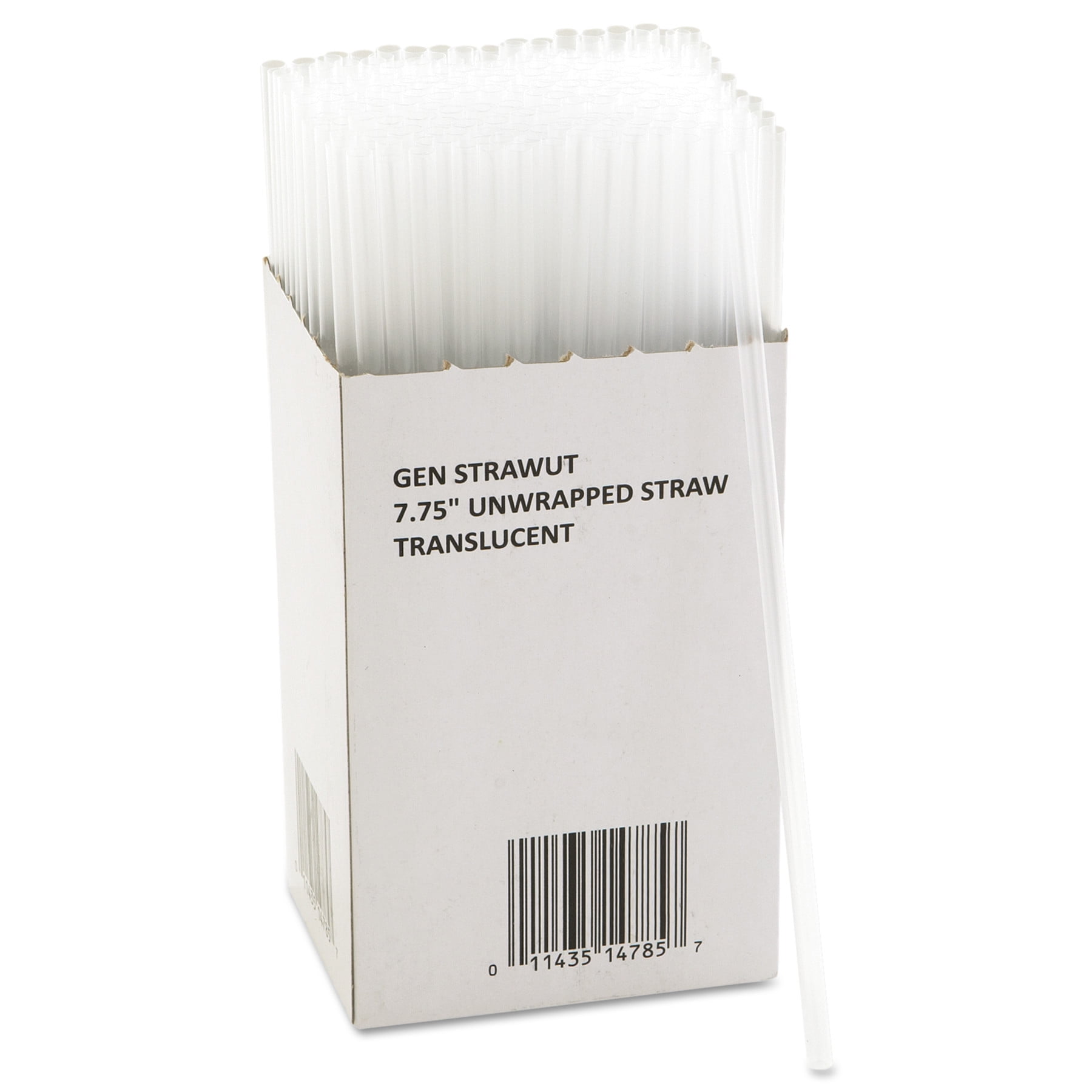 Unwrapped Jumbo Straws, 7 3/4", Translucent, 225/Pack, 50 Packs/Carton ...