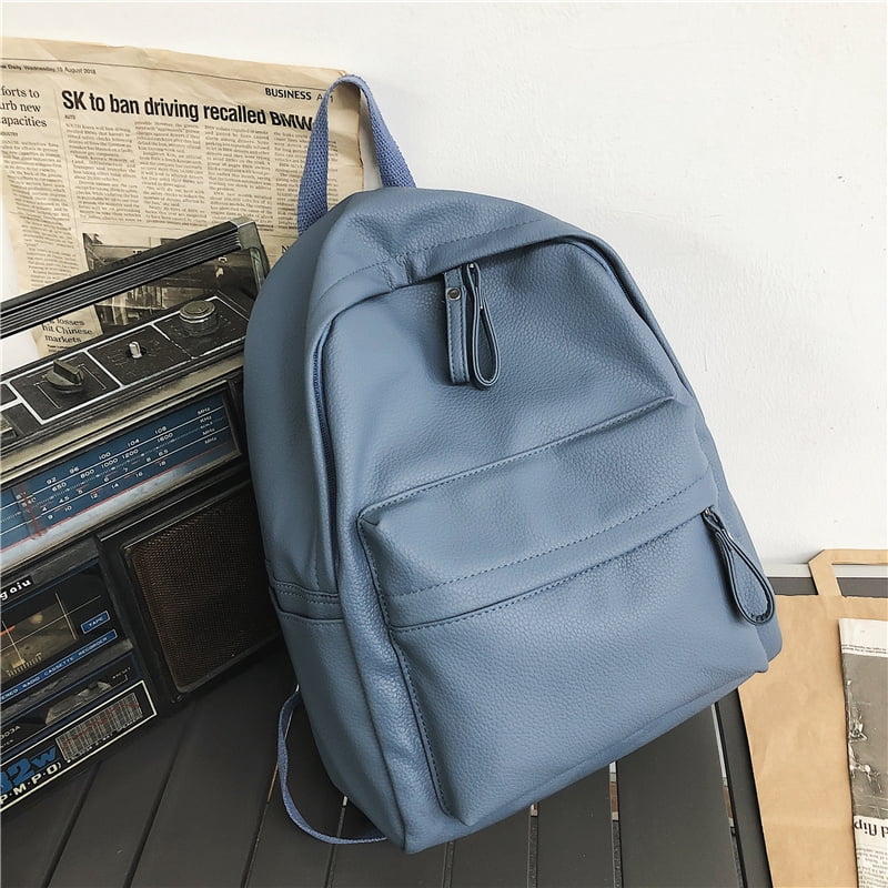 Unxinu black women's leather backpack large capacity school backpacks ...