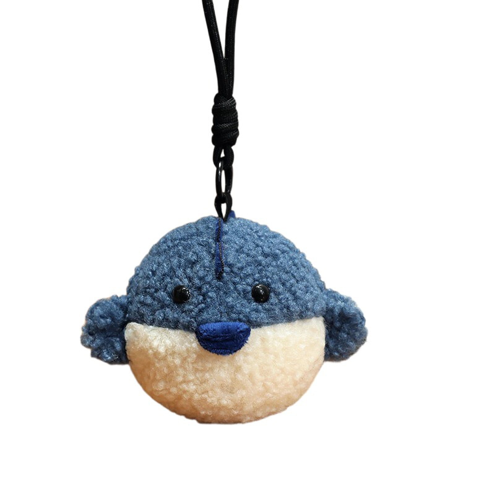 Unzip Stress Relief Doll Pendant - Blue Pufferfish Plush Keychain Toy ...