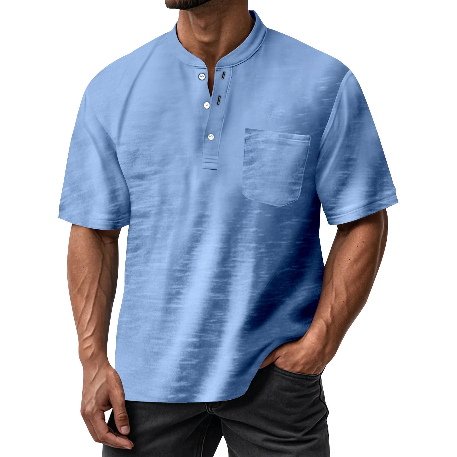 UoCefik Beach Shirts for Men Summer Relaxed Fit Short Sleeve Henley ...
