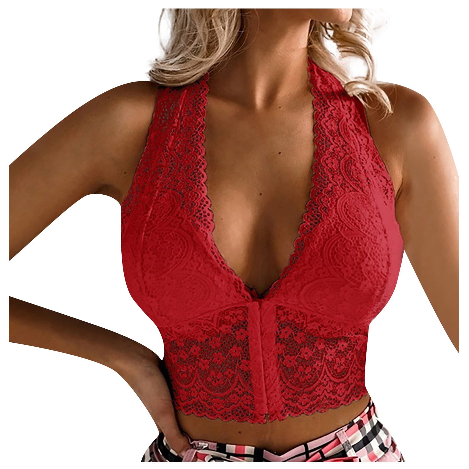 Uocefik Bra Tanks For Women Deep V Neck Longline Bralettes For Women