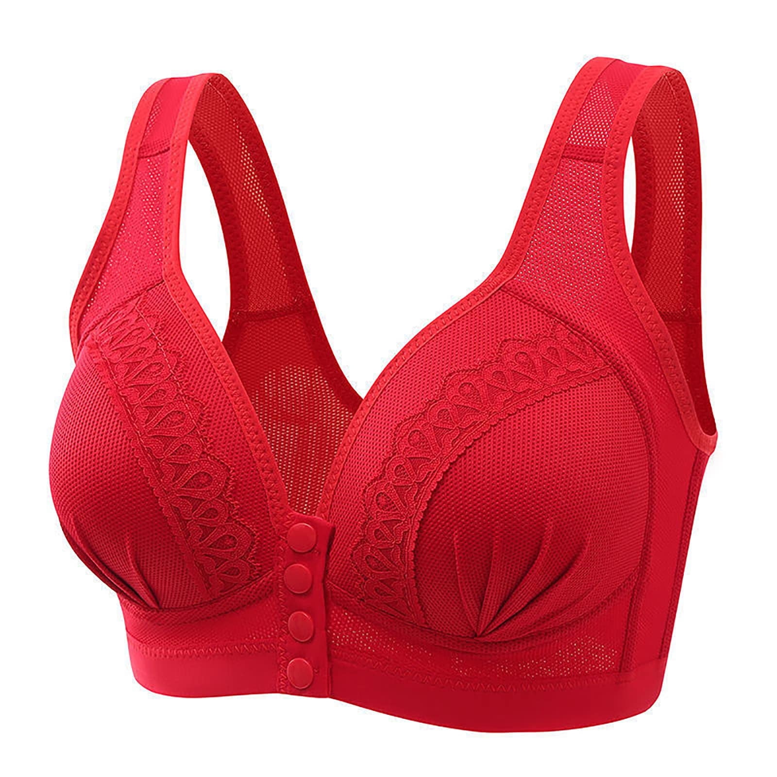 Uocefik Bra For Seniors Front Button Closure Bras Older Women No Underwire Comfort Front Closing