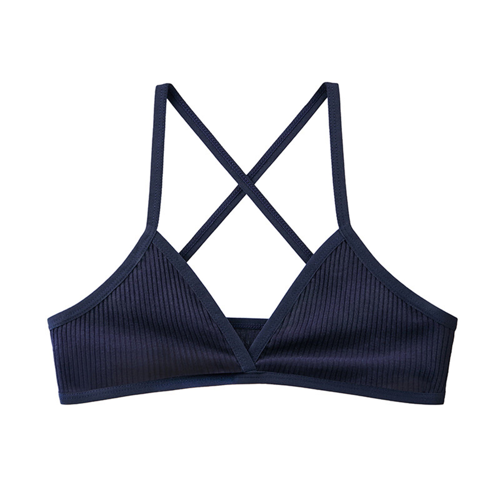 UoCefik Bralette for Women Ribbed Criss Cross Lightweight Thin Strap ...