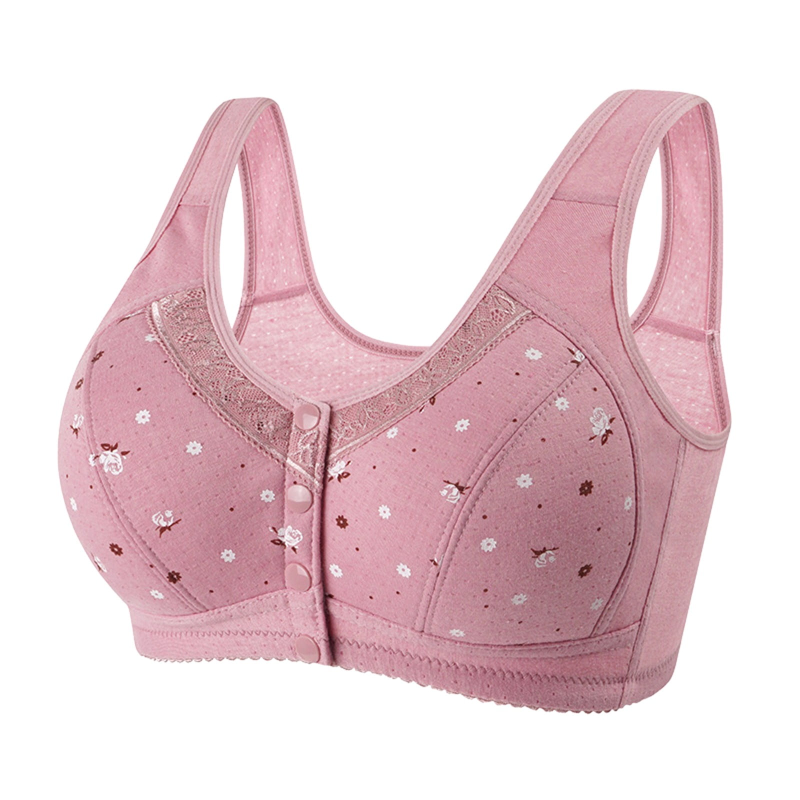 Uocefik Bras For Older Women Front Closure Breathable Cotton Bras No Underwire Comfy Soft Bras