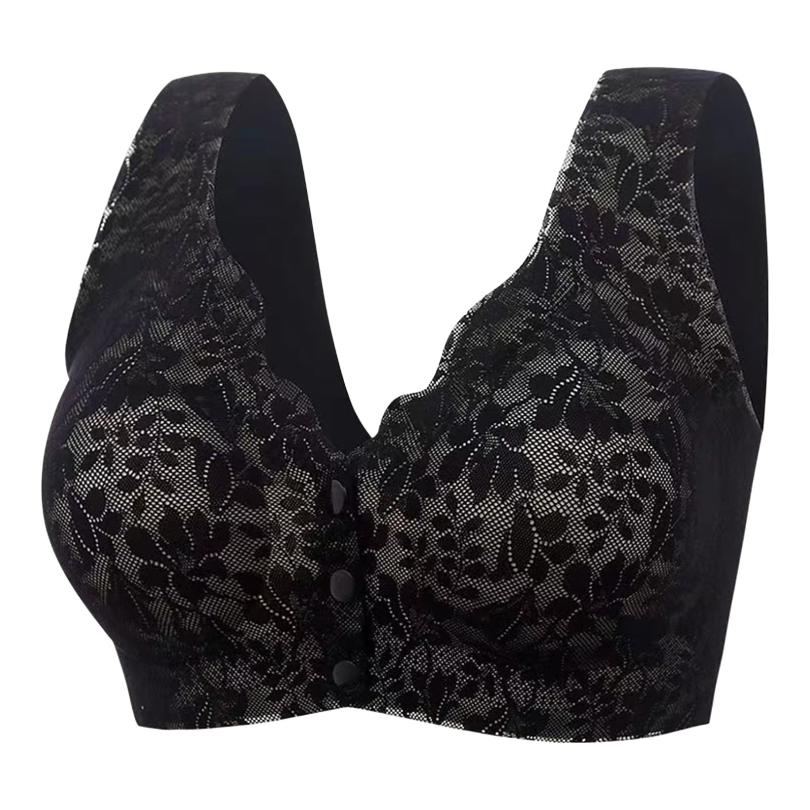 UoCefik Daisy Bras for Older Women Comfy Convenient Front Closure No Underwire Comfort Senior ...