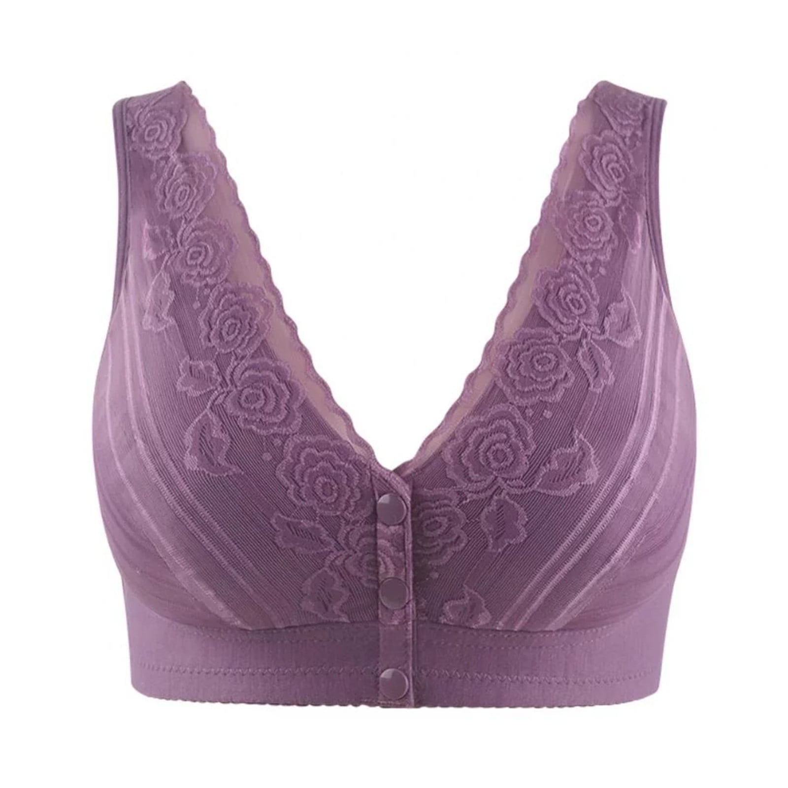 UoCefik Front Closure Bras,Lace Bra, Floral Pattern Comfortable Bra for ...