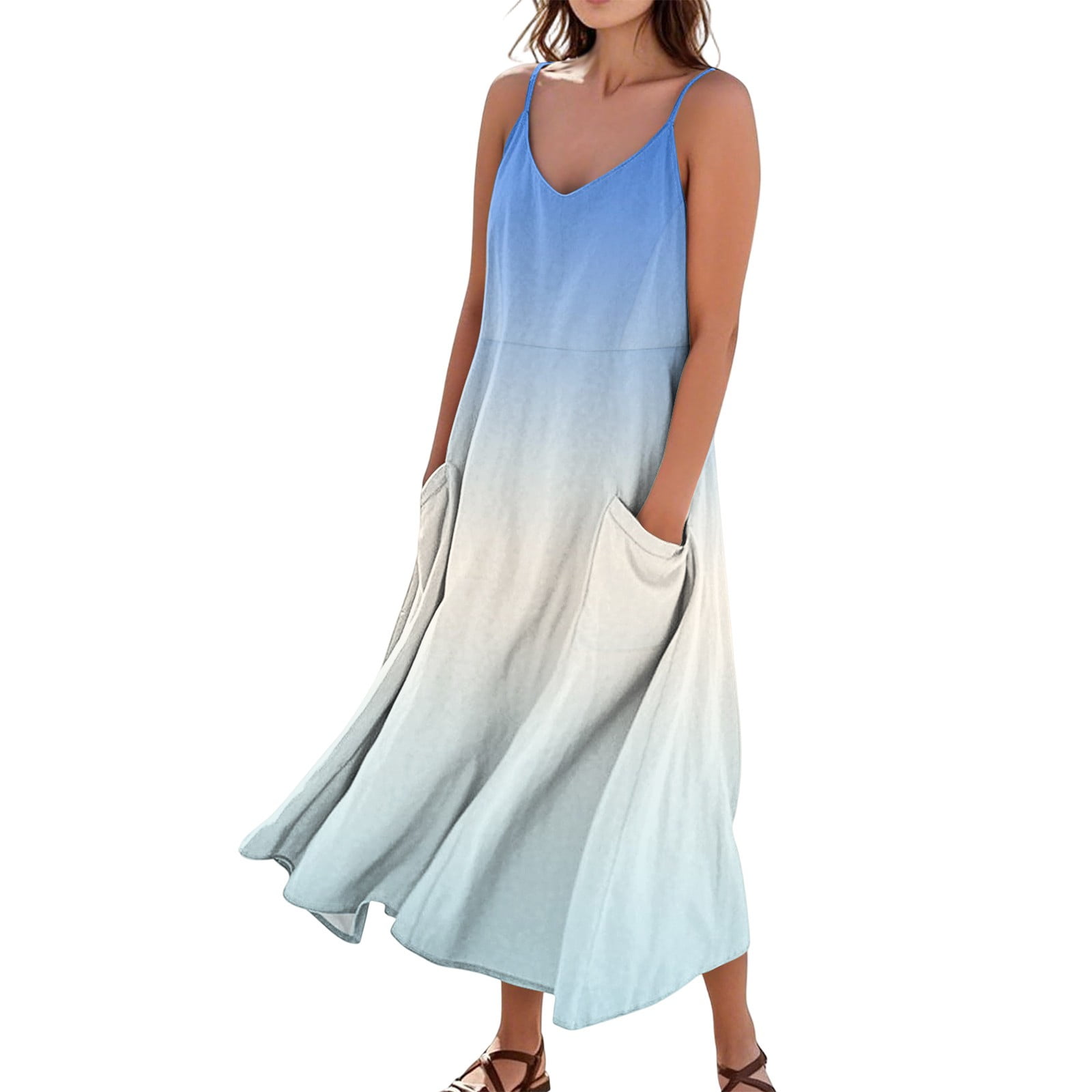 UoCefik Maxi Dress for Women 2025 Summer Boho Casual Beach Dresses ...