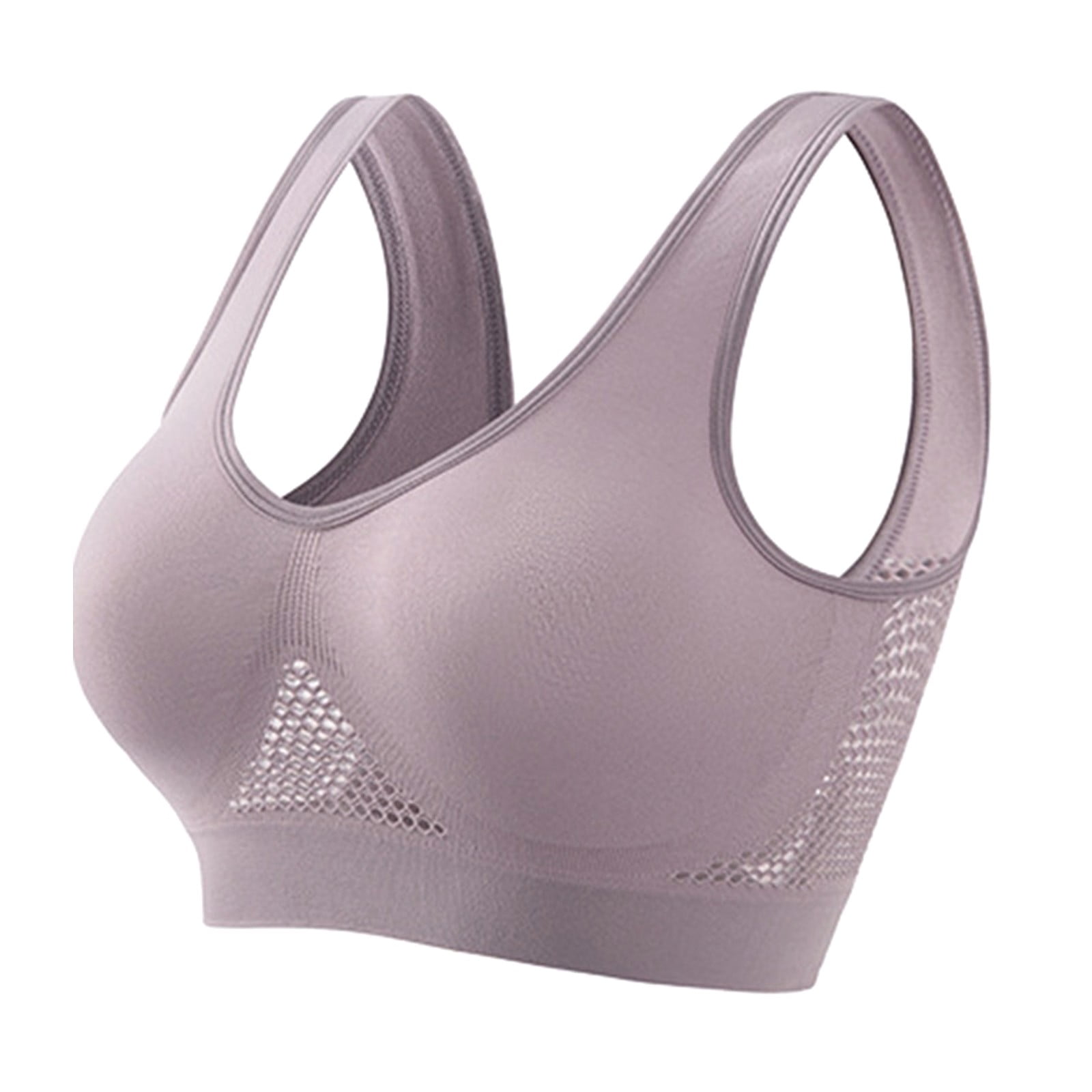 UoCefik Padded Sports Bras for Women Comfortable Mesh Bras No Underwire ...