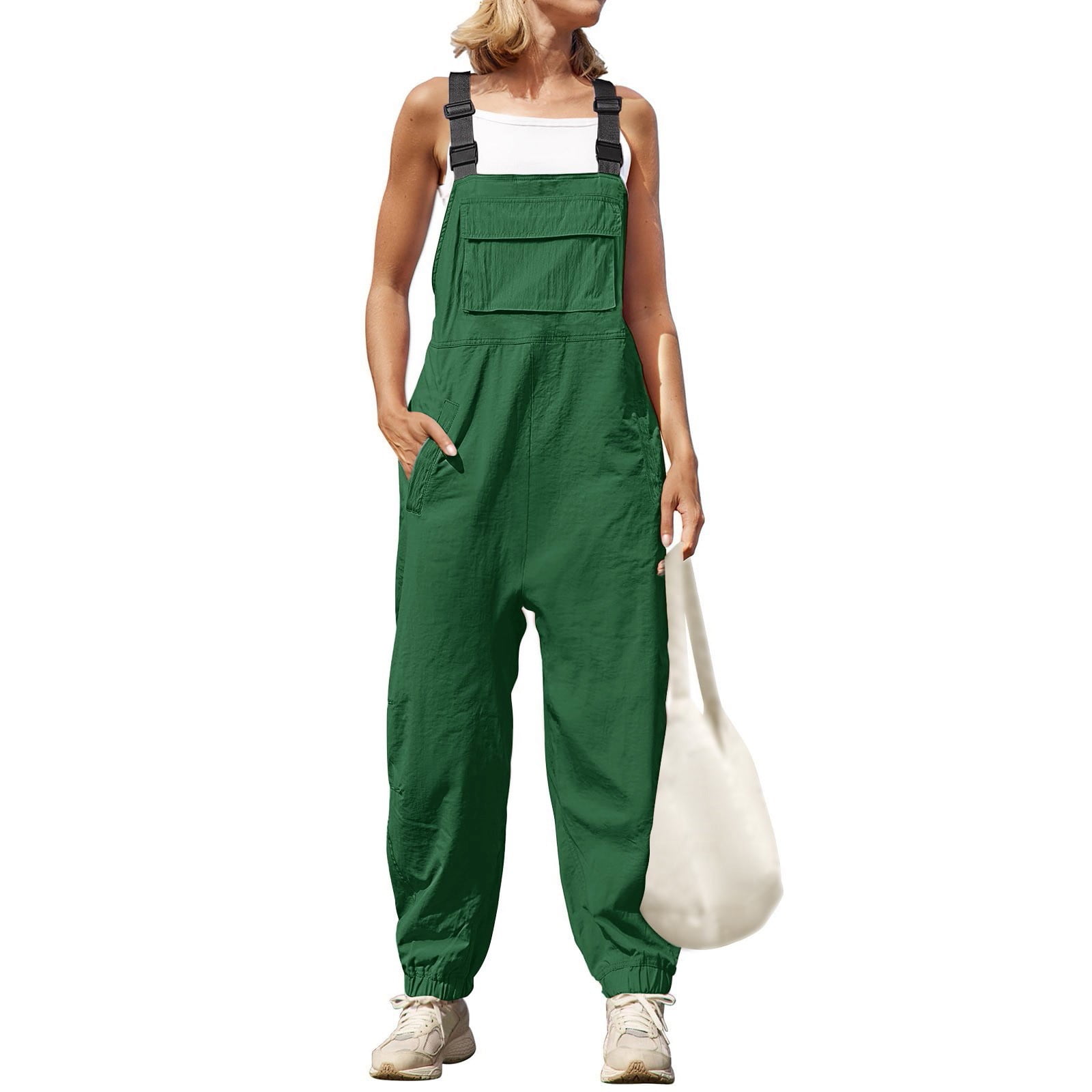 UoCefik Petite Jumpsuits for Women Petite Length Sleeveless Loose Fit ...