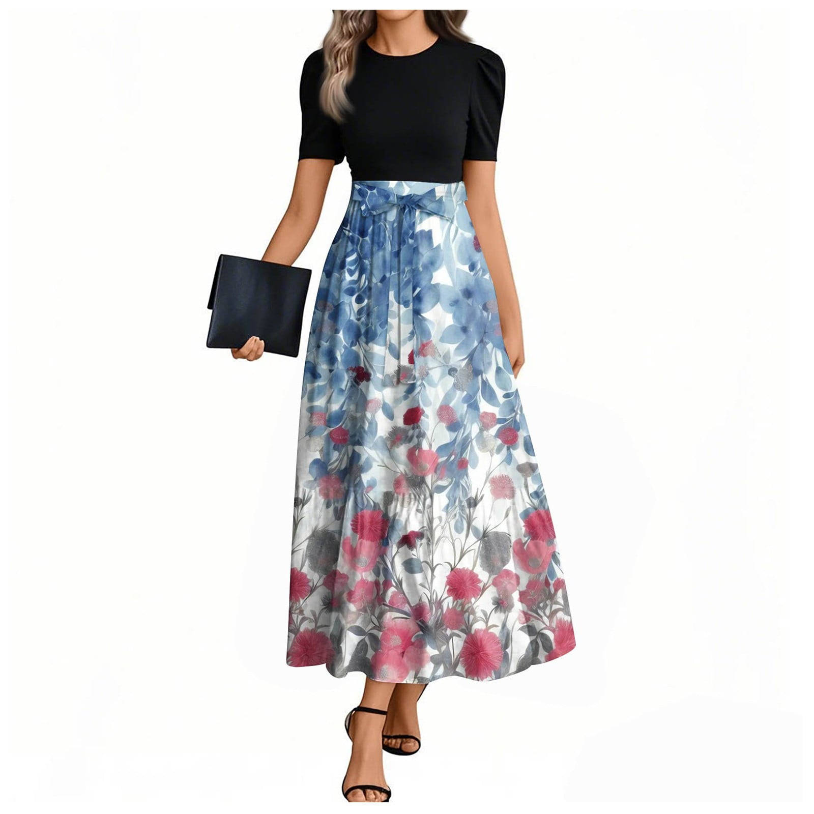 UoCefik Spring Maxi Dresses For Women 2025 Flowy Floral Summer Dress ...