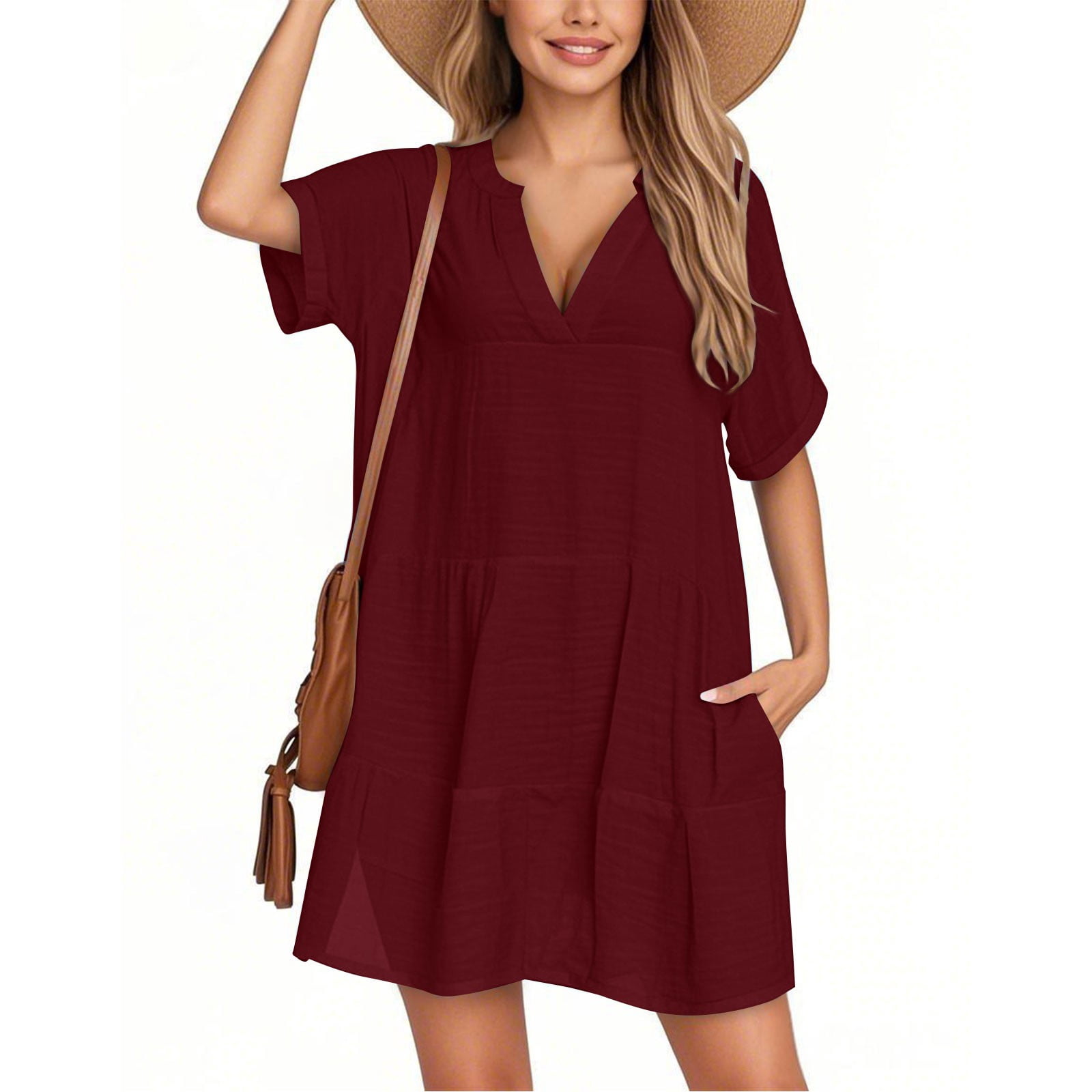 UoCefik Summer Dresses for Women 2025 Casual Sundress with Pocket Beach ...