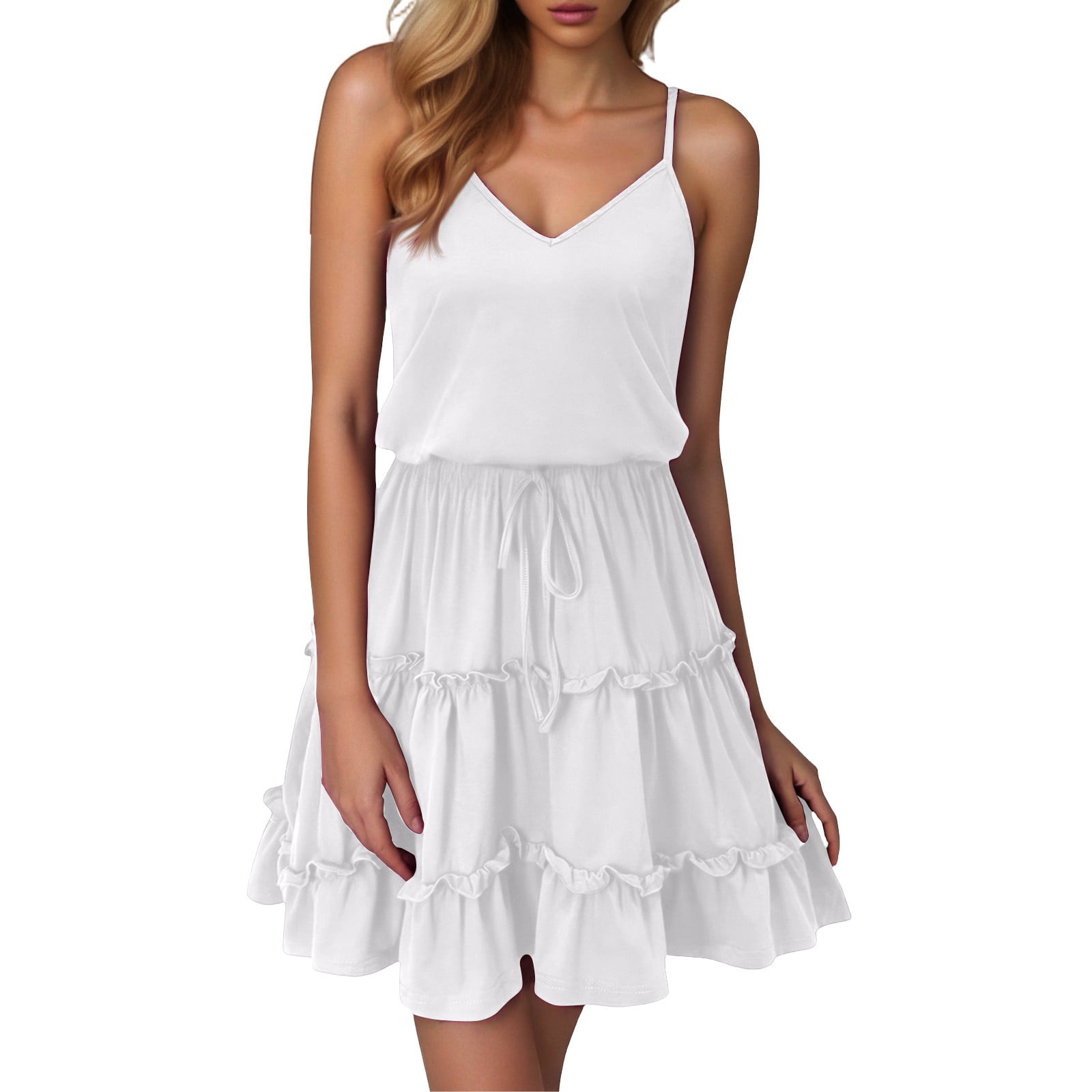 UoCefik Women's 2025 Summer Dress Spaghetti Strap Casual Boho Beach ...
