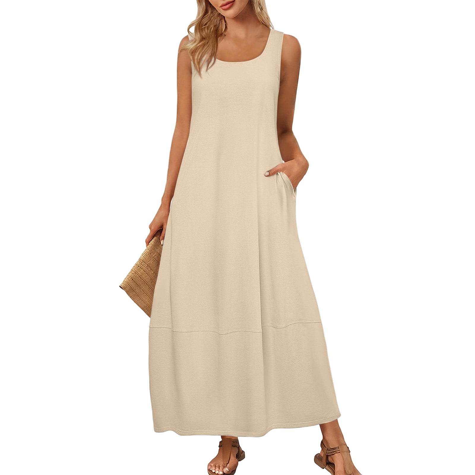 UoCefik Women's Summer Dresses 2025 Long Flowy Dress Boho Swing ...