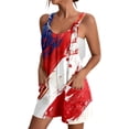 Uobin 4th of July Women Linen Romper 250th year Summer Casual Flag Star ...