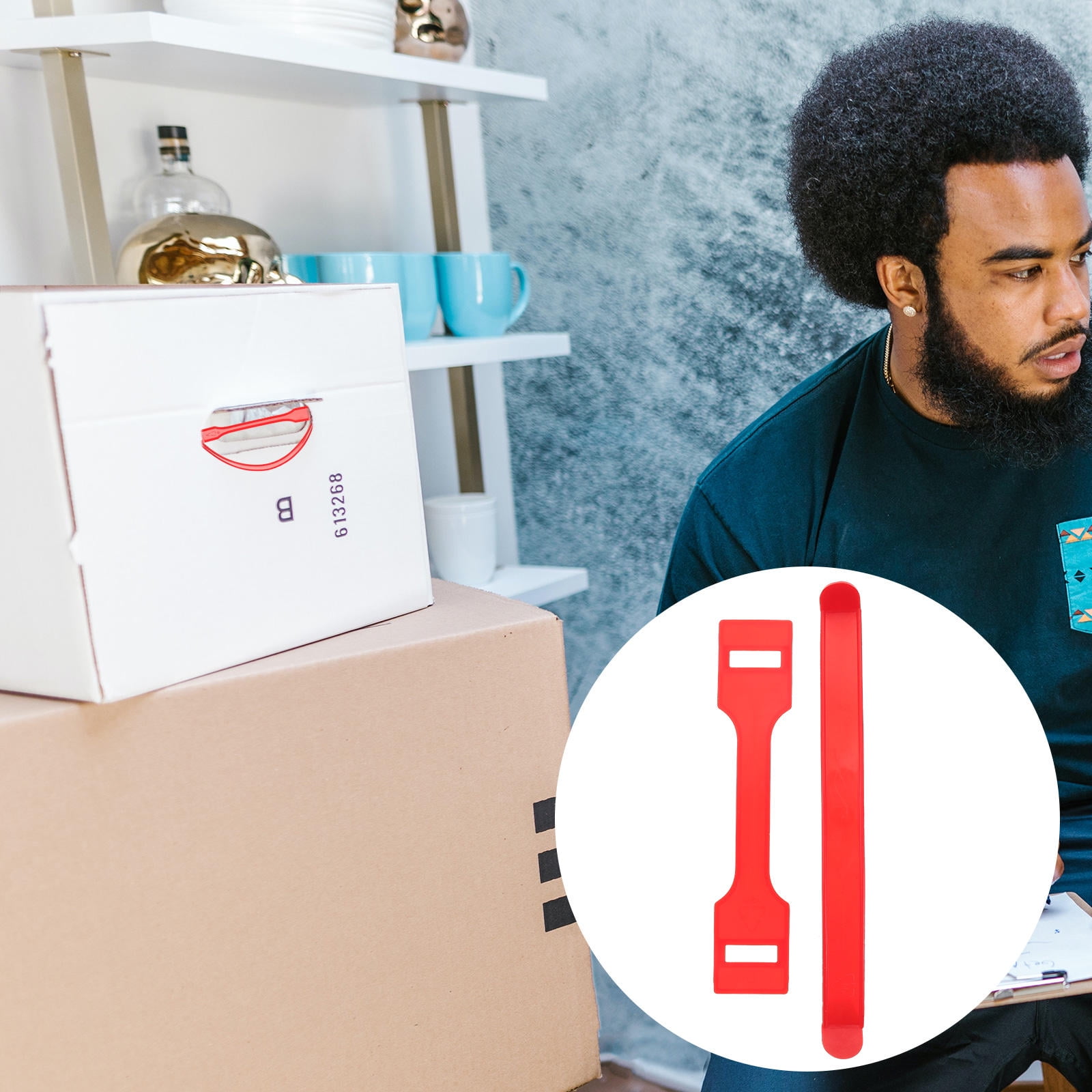 Uonlytech Daily Use Cardboard Box Handle Red PP 100 Sets - Walmart.com