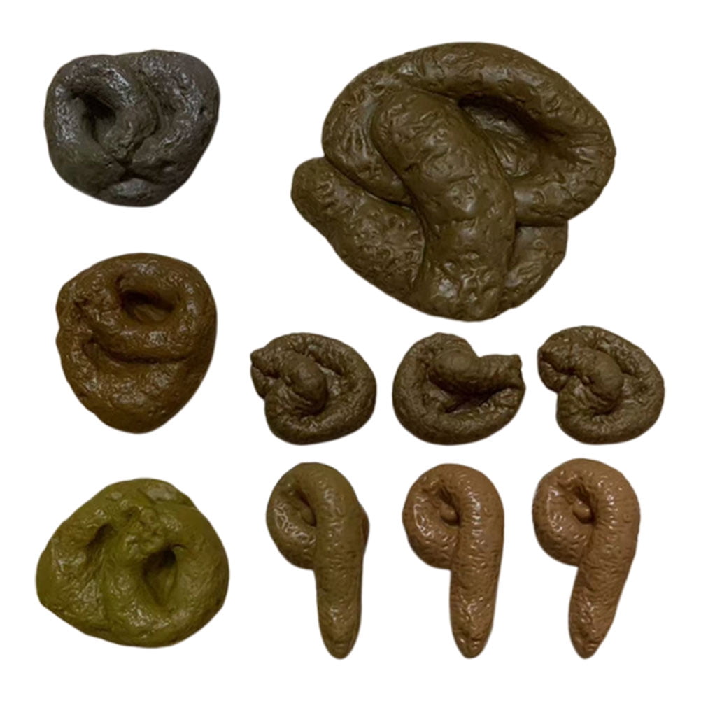 Uonlytech 10pcs Fake Poop Prank Toy Realistic Fake For Joke Trick Brown ...