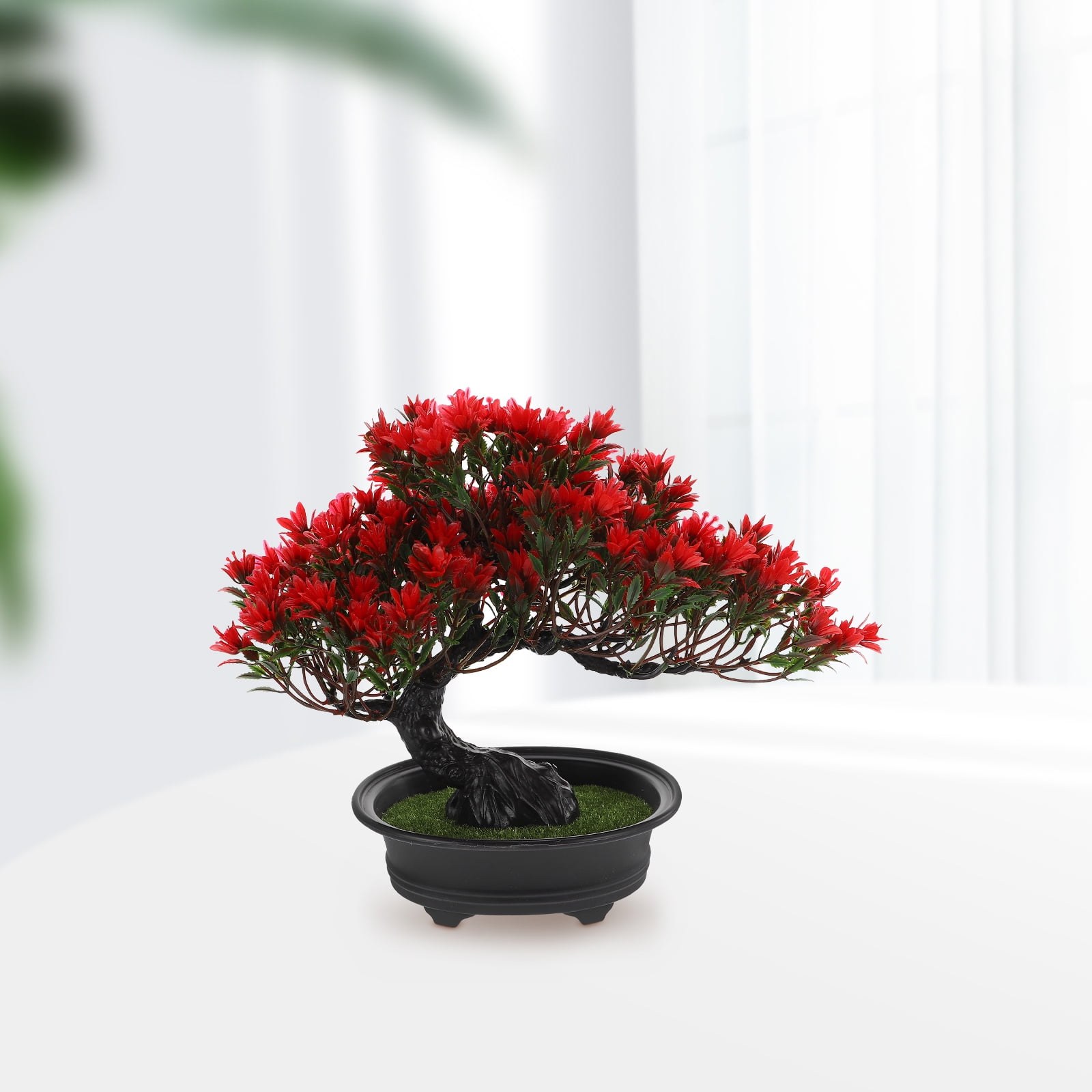 Uonlytech Artificial Bonsai Flower Simulated Bonsai Red Plastic 1Pack ...