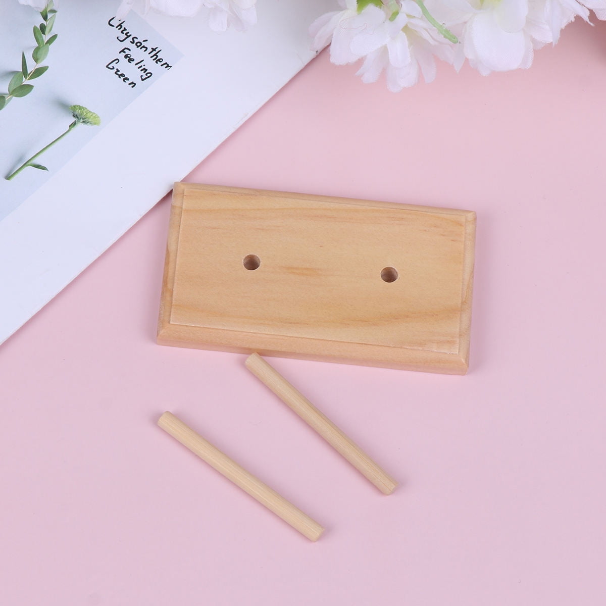 Uonlytech 1Pc Sewing Spool Holder Wooden Thread Rack Beige Storage ...