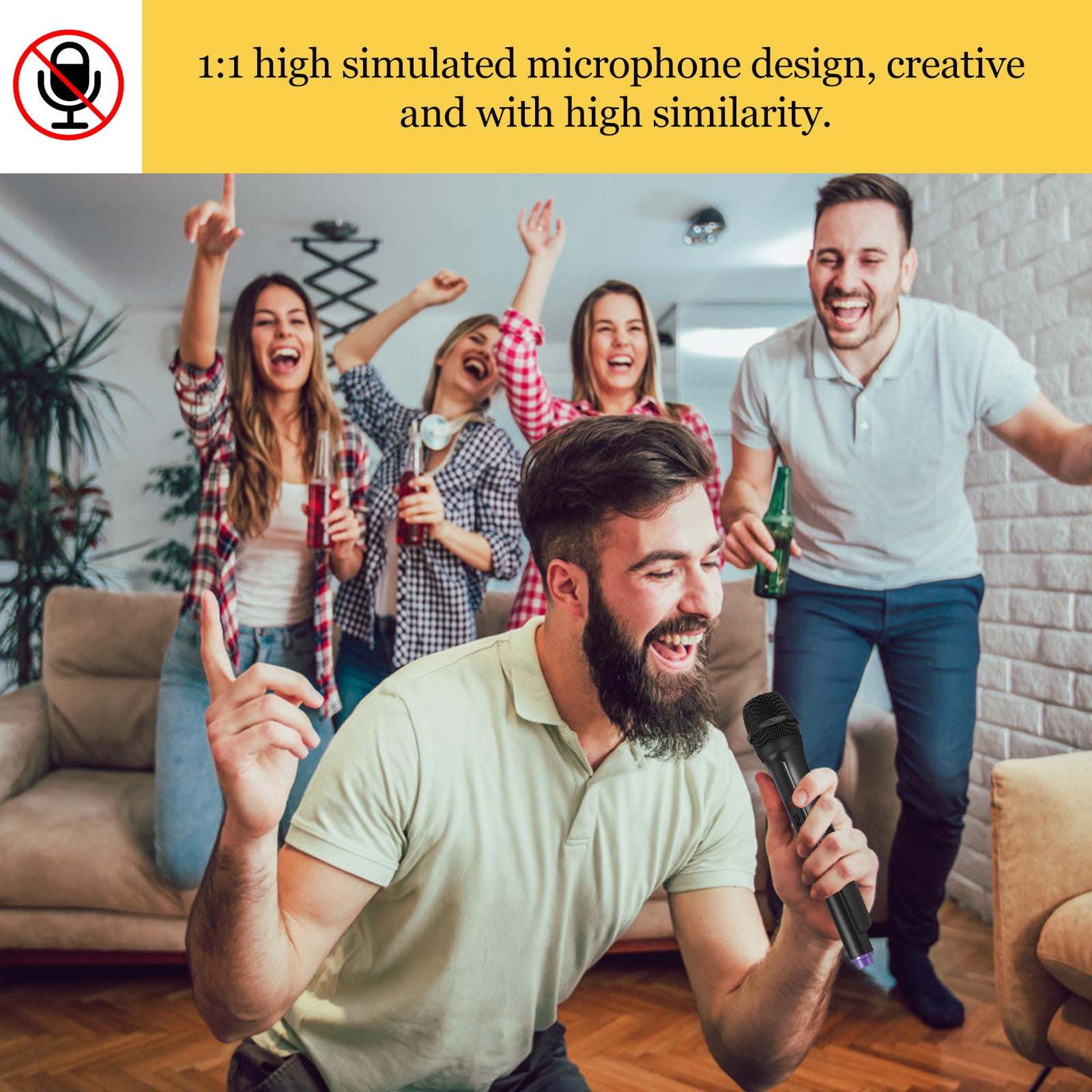 Uonlytech 1Set Microphone Prop Cylindrical Shape Plastic Material for ...