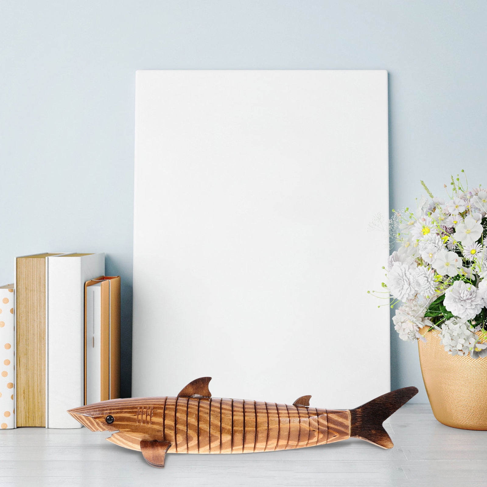 Uonlytech 1Set Sharks Figurines for Miniature Wooden Shark Model 12.2x3 ...