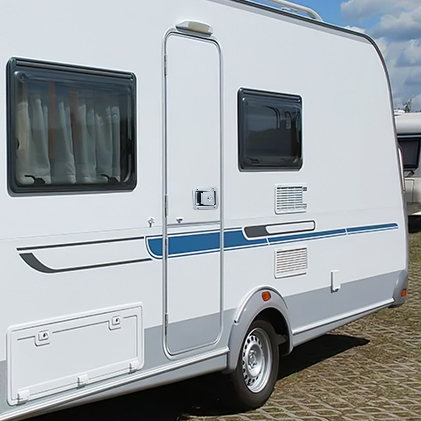 Uonlytech Durable Flush Mount Lock Paddle Handle Lock Silver Stainless ...