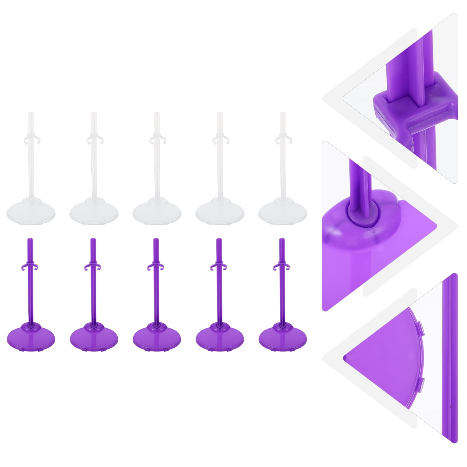 Uonlytech 20Pcs Transparent Purple Plastic Frame Holder Stand For Dolls ...